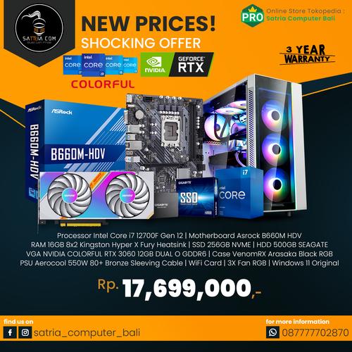 Jual PC RAKITAN GAMING INTEL CORE I7 12700F/16GB/RTX 3060 12GB GDDR6/SSD256 - Kota Denpasar ...