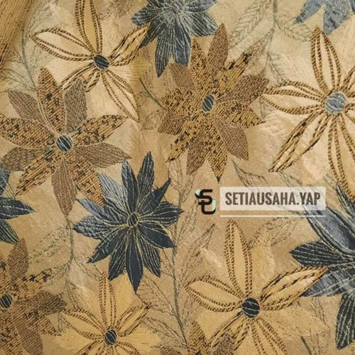 Jual Bahan kain mewah luxury ateja motif floral nuansa art deco gold ...