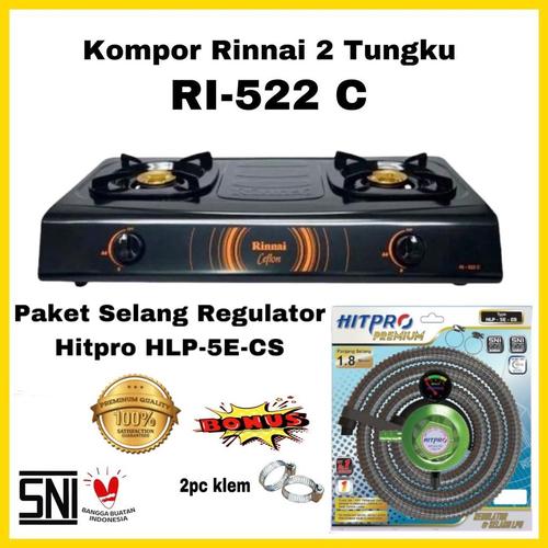 Jual Paket Kompor Rinnai RI-522C Bonus Paket Regulator HITPRO 5E-CS PREMIUM - Jakarta Barat - Kl ...
