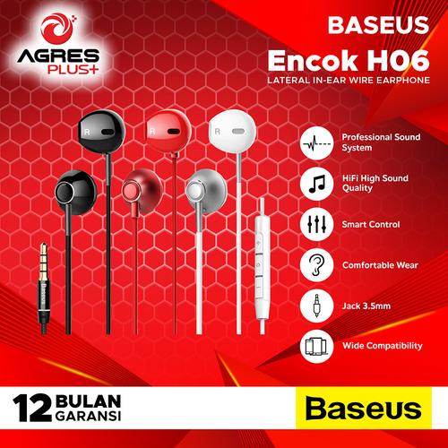 Promo BASEUS Encok H06 Earphone HiFi Stereo Bass Wired In Ear Headset ...