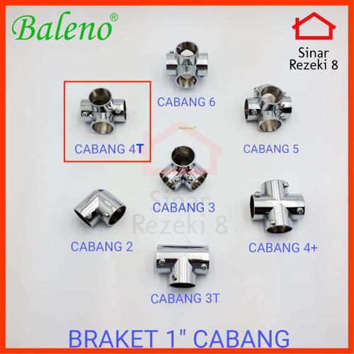 Jual Bracket Pipa 1" inch Cabang 4 T Lubang Sambungan Pipa Join ...