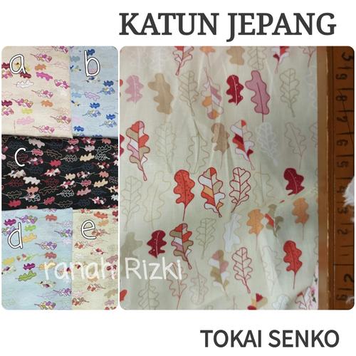 Jual kain katun jepang motif daun km171 / japan design tokai senko - e ...