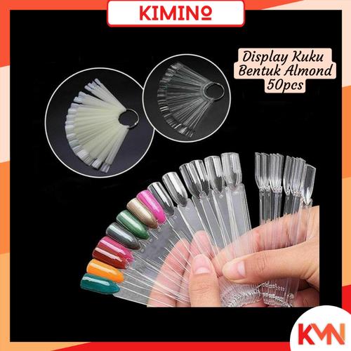 Jual KMN 50pcs Display Kuku Nail Art Warna Kutek Kuku Bentuk Almond ...