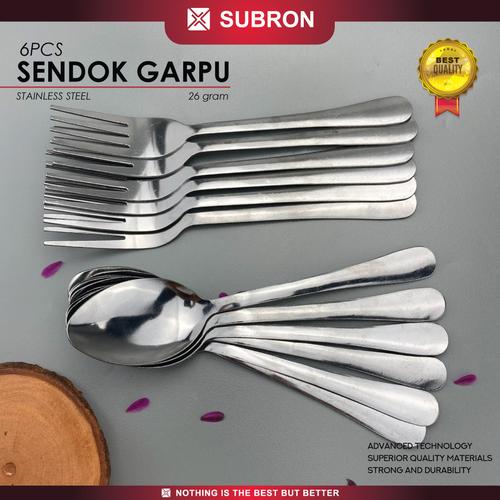 Jual SUBRON SENDOK GARPU MAKAN, STAINLESS, TEBAL, ISI 6PCS PER PACK ...