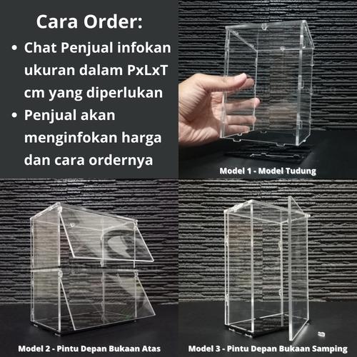 Jual Display Produk Box Kotak Akrilik Custom Ukuran Pakai Pintu Tebal 3 ...