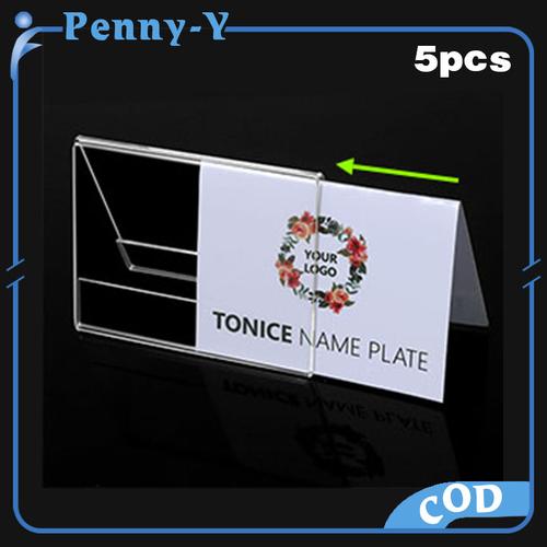 Jual 5pcs Nama Meja 8x20cm 2 Sisi Name Desk Akrilik Papan Nama V-Shaped ...