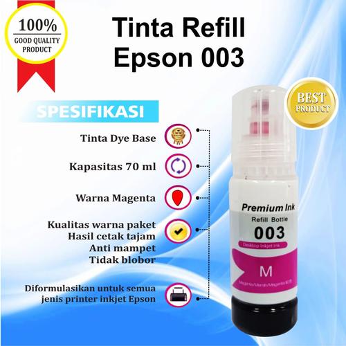 Jual Tinta Premium Ink 003 Refill Printer Epson L3110 L3150 L3210 L3250 ...