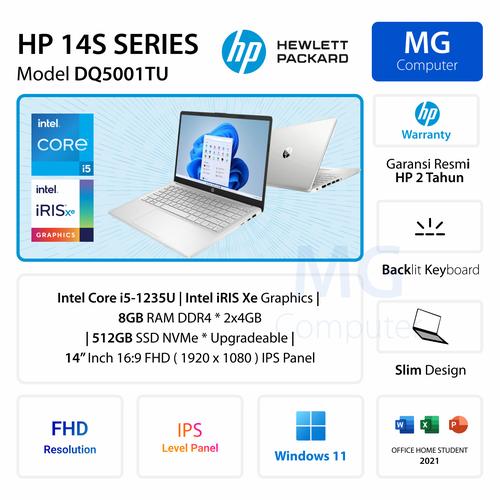 Jual HP 14S DQ5001TU Intel Core i5-1235U 8GB/512GB W11 OHS ORI - Kota Bandung - MG computer ...