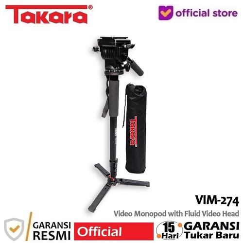 Promo Takara VIM-274 Fluid Head Video Monopod untuk kamera camcorder DSLR HP - Holder Phone ...