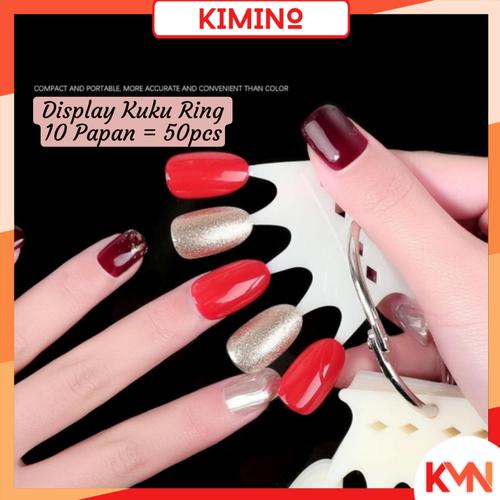 Jual KMN 50pcs Display Kuku Oval Nail Art Warna Kutek Nail Art Ring ...