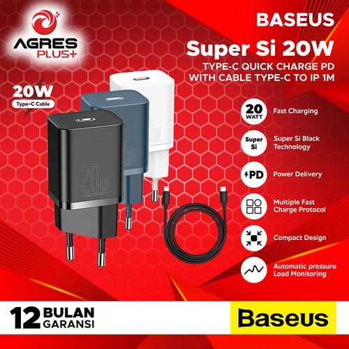 Promo BASEUS Super Si Mini Quick Charger 20W USB Type C PD iPhone ...