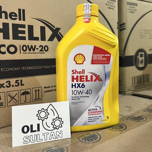 Jual OLI SHELL HELIX HX6 10W-40 | HX6 1 LITER | BARCODE HIJAU ORIGINAL ...
