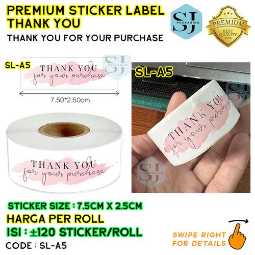 Jual Sticker Label Thank You For Your Purchase 1 Roll 120 pcs Pink Cute ...