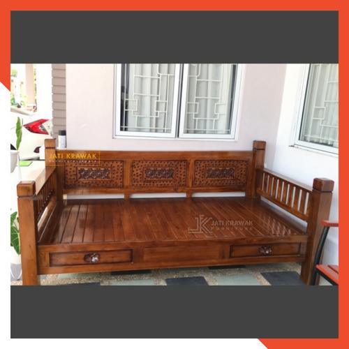 Jual Daybed Bale Minimalis Ukiran Bunga Seribu | Bangku Bale Kayu Jati ...
