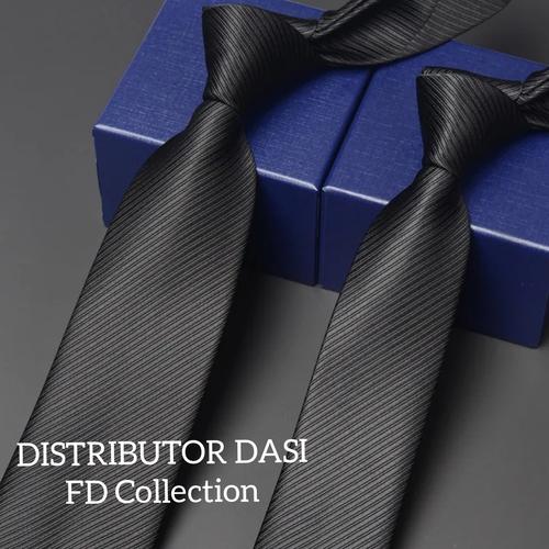 Jual Dasi Panjang Pria/ Polos Garis Medium 3 inc - Hitam - Jakarta ...