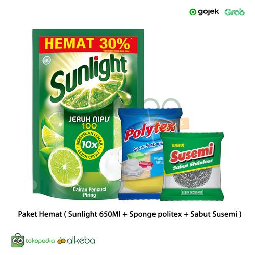 Jual PaHe ( Sunlight 650Ml + Sponge Politex + Sabut Kawat Susemi ...