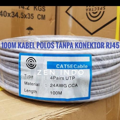 Jual Kabel Lan Indoor 100 Meter UTP Cat5E Cat 5E Internet Ethernet Abu ...