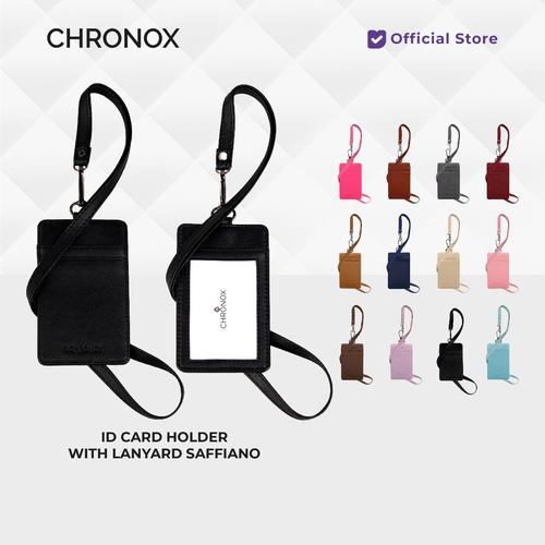 Promo CHRONOX Lanyard Pria Wanita Kulit Saffiano ID Card Holder - AVERY ...