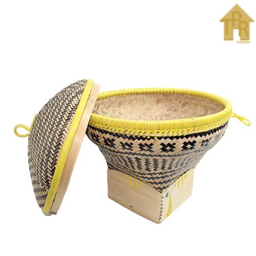 Jual Boboko - Bakul Bambu Batik Bertutup D30, Anyaman Kulit Bambu ...