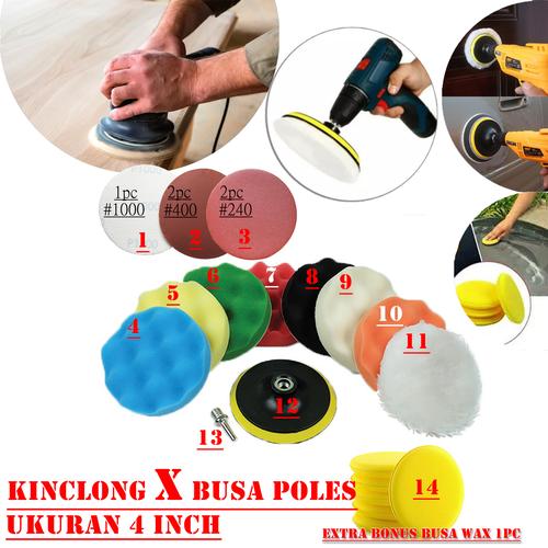 Jual PAKETAN AMPLAS KINCLONG + BUSA POLES LENGKAP BOR GERINDA 4" INCH ...