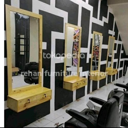Jual meja barbershop, kaca rias dinding, kaca meja rias, meja kaca ...