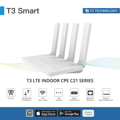 Jual T3 Smart 4G CPE C21 300 Mbps WIFI N 3G/4G LTE Router-4G Modem Sim ...