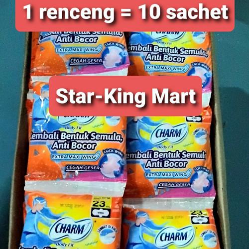 Jual CHARM MAXI EXTRA WING 23 CM ISI 10 SACHET (PER SACHET ISI 2 PADS ...