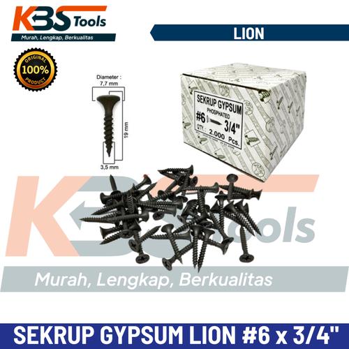 Jual Baut Sekrup Gipsum dan Kayu LION 6mm x 3/4" Skrup Gypsum 1 Box ...