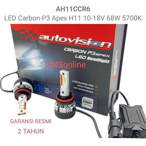 Jual LED H11 Hb3 H7 Carbon P3 58W 5700K Autovision Garansi 2Th, Led ...