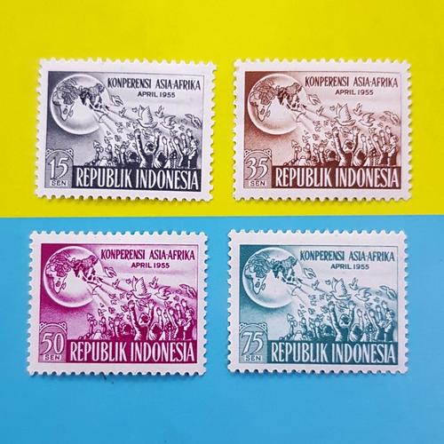 Jual Perangko/Prangko INDONESIA 1955. KONFERENSI ASIA AFRIKA. Set (4v ...