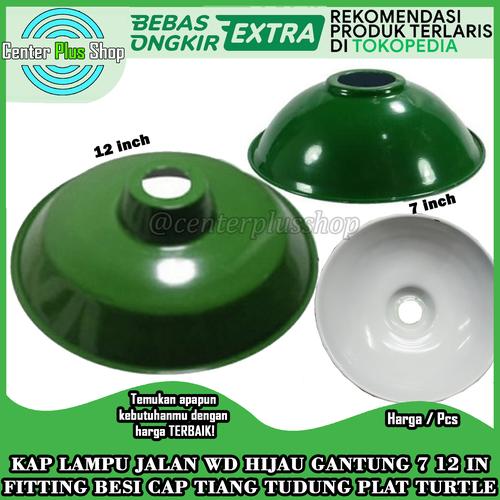 Jual Kap Lampu Jalan Hijau Fiting E27 Tudung Gantung Besi Cap Cup Taman ...