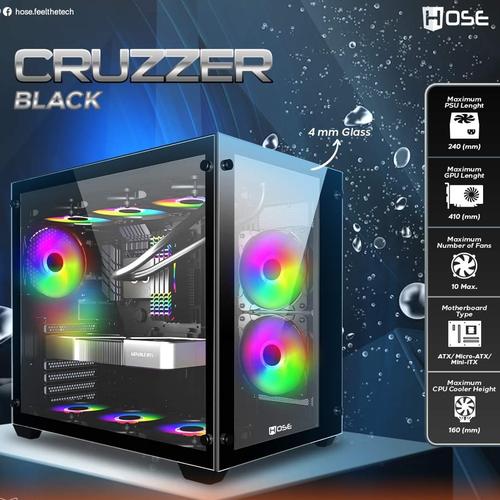 Jual HOSE Cruzzer Black - Mid Tower Gaming Case - Kota Denpasar ...