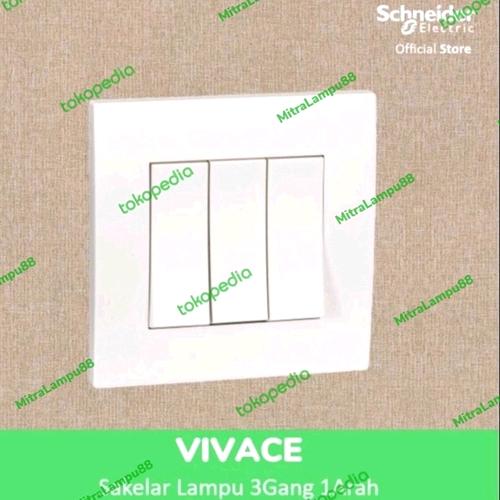 Jual Saklar Triple/3Gang VIVACE SCHNEIDER Sakelar Inbow Isi 3 Putih ...