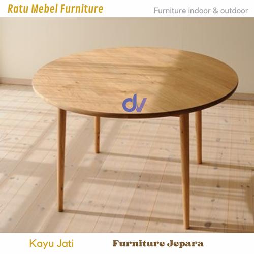 Jual Meja cafe jati model bulat / meja makan kayu - Mentahan, Diameter ...