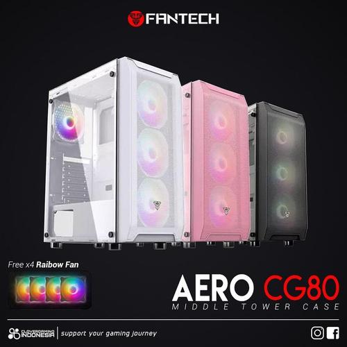 Jual Fantech AERO CG80 Tempered Glass Mid Tower - Gaming Case - Pink ...