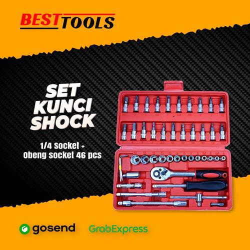 Jual Set Kunci Shock 1/4 Socket + Obeng Socket Set 46 Pcs - Jakarta ...