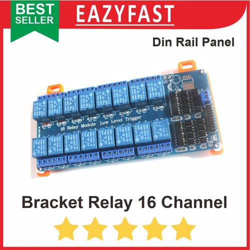 Jual Bracket Dudukan Modul Relay 16 Channel Module MCB Din Rail Rel ...