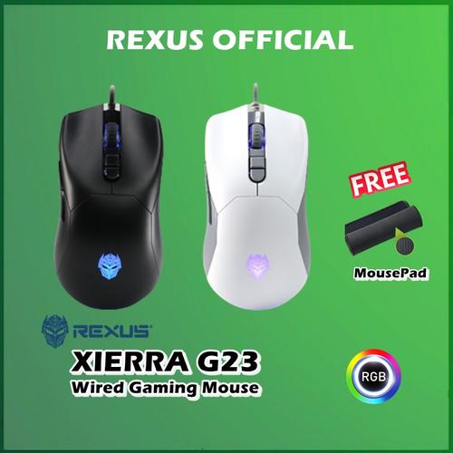 Promo Rexus Xierra G23 RGB Wired Gaming Mouse Lightweight G 23 - Black ...
