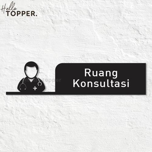 Jual Sign Akrilik Ruang Konsultasi Hollow UV Print Sign Board - Hitam ...