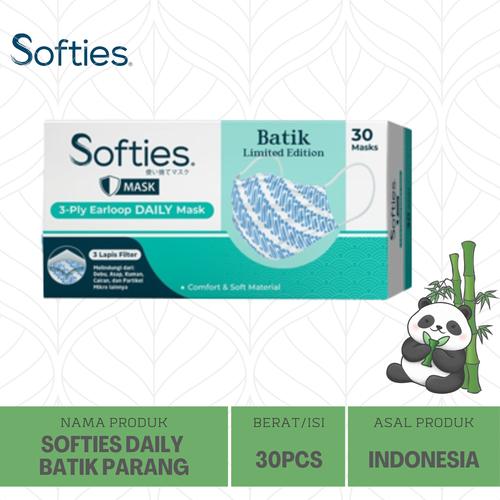 Jual Softies Daily Mask Earloop Batik Parang isi 30 - Masker Softies ...