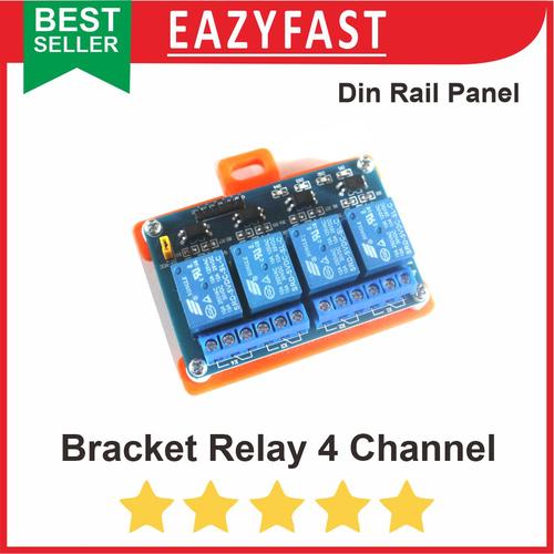 Jual Bracket Dudukan Modul Relay 4 Channel Module MCB Din Rail Rel ...