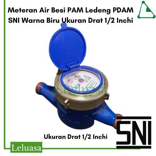 Jual Meteran Air Besi PAM Ledeng PDAM SNI Warna Biru Ukuran Drat 1/2 ...