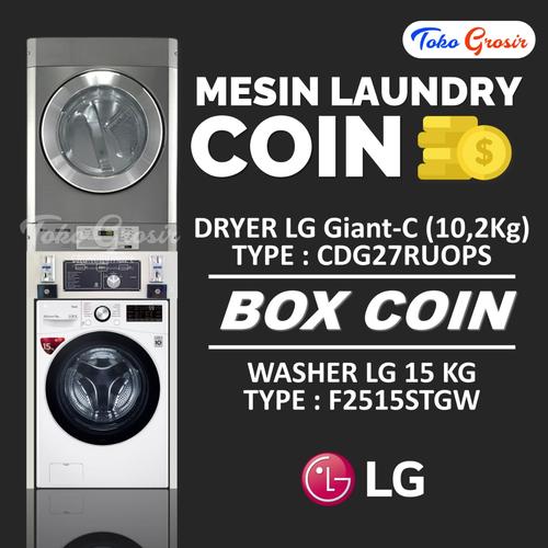 Jual MESIN LAUNDRY STACKED WASHER LG 15 Kg + DRYER LG GIANT C - STACKED - STACKED - Kota ...