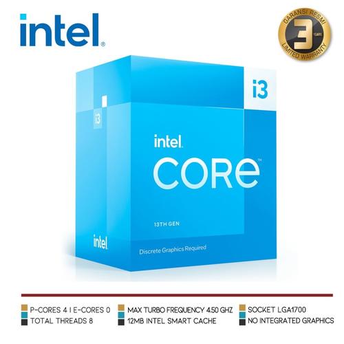 Jual INTEL CORE I3 13100F BOX CPU 4.5Ghz 4 Cores (4P+0E) LGA 1700 Gen ...