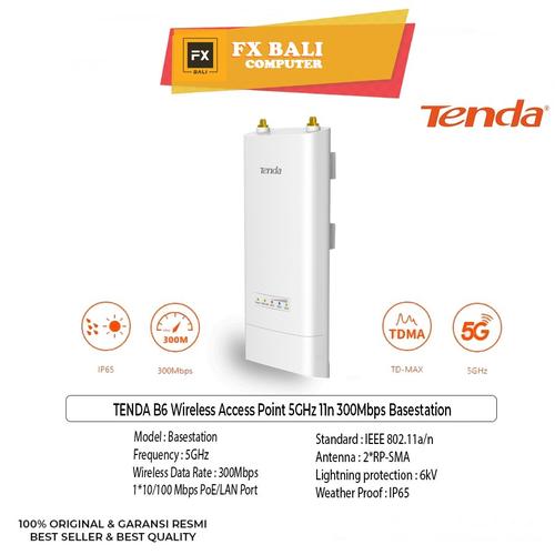 Jual TENDA B6 Wireless Access Point 5GHz 11n 300Mbps Basestation - Kota ...