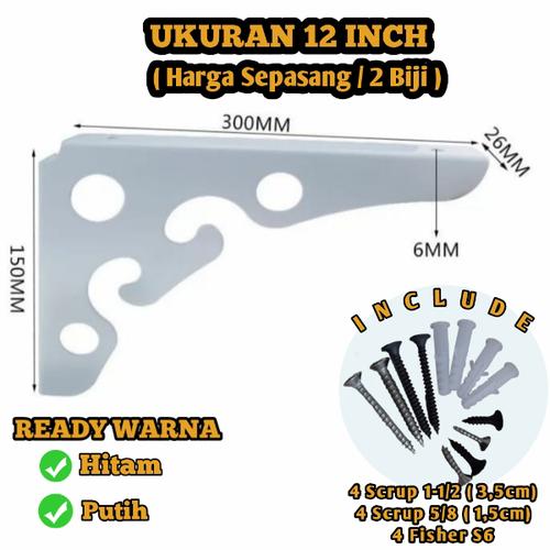 Jual Rak Besi siku 2 pcs, Siku Penyangga, Ambalan, Rak Dinding, Kayu ...