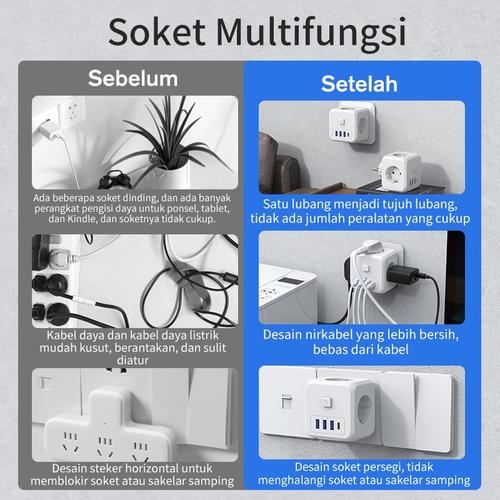 Jual Terminal Stopkontak Kubus Kotak Usb Type Colokan Saklar Listrik ...