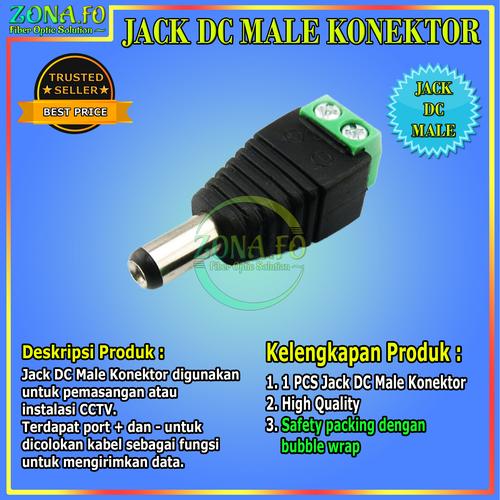 Jual Jack DC Male Jack Connector Power Kamera CCTV Jek DC Konektor CCTV ...
