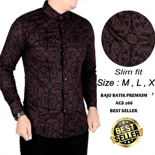 Jual BAJU KOKO BATIK PRIA SLIM FIT MODERN LENGAN PANJANG ELEGANT CB-349 ...