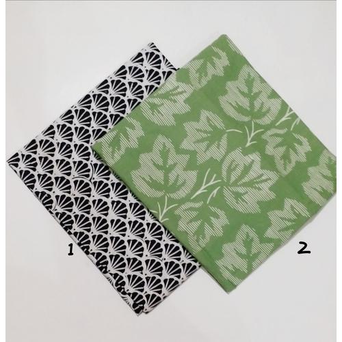 Jual Kain Batik Cap Motif Kerang Hitam Putih Daun Hijau - 1 - Kota ...
